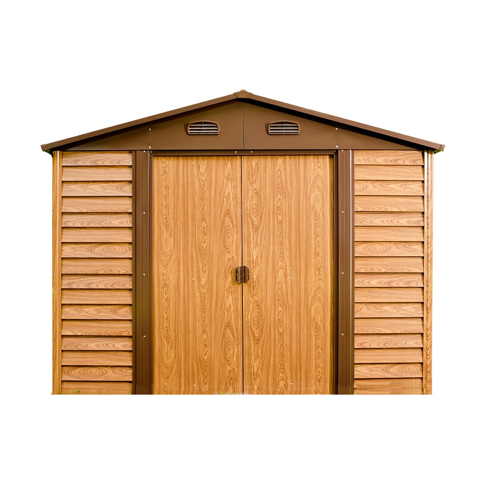 מחסן גינה מתכת דמוי עץ 2.78X2.38 | מחסנים לגינה | מחסני מתכת